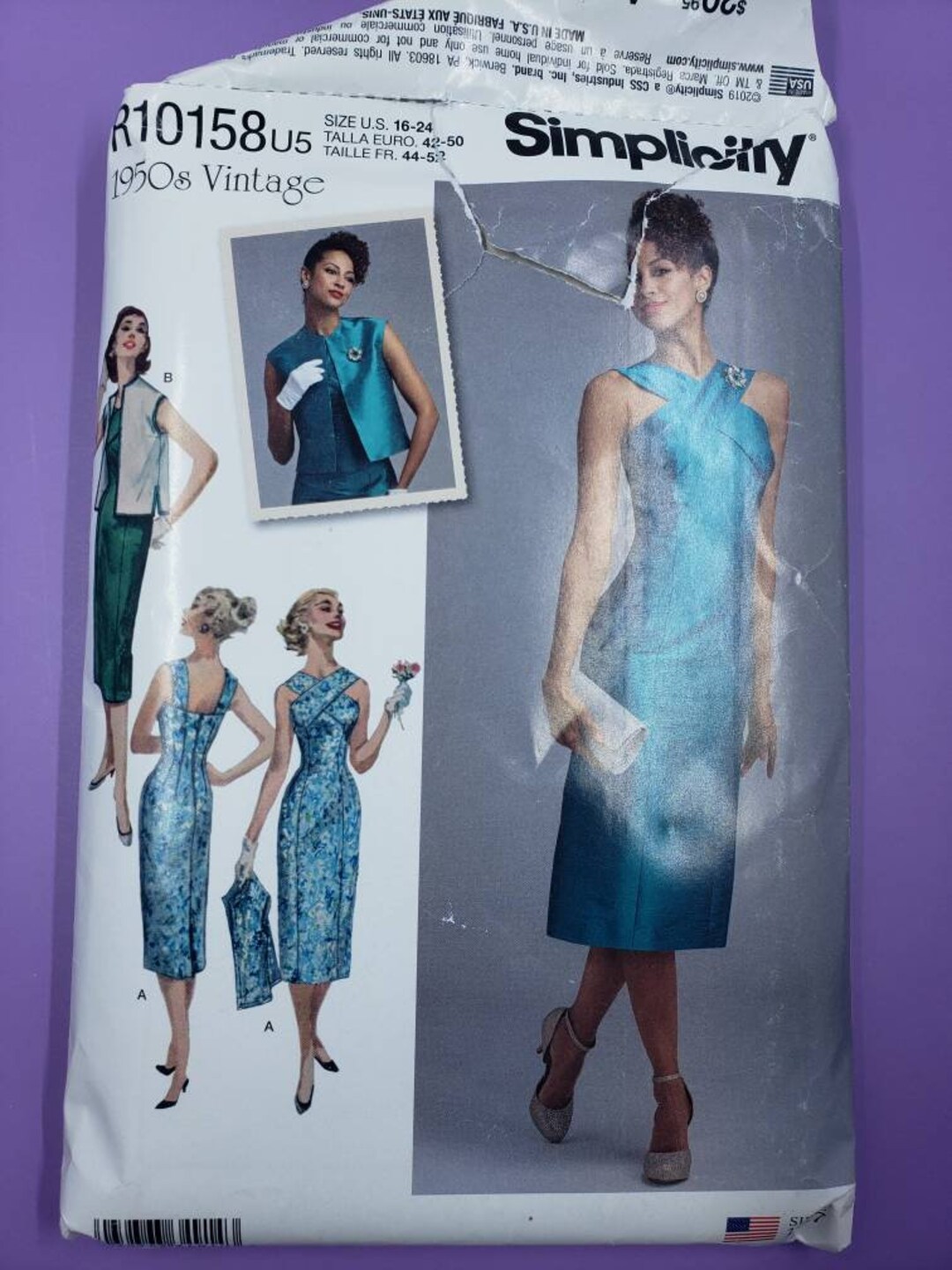 Simplicity 1950s Vintage Sewing Pattern R10158/8448 Size U5 16-24 ...