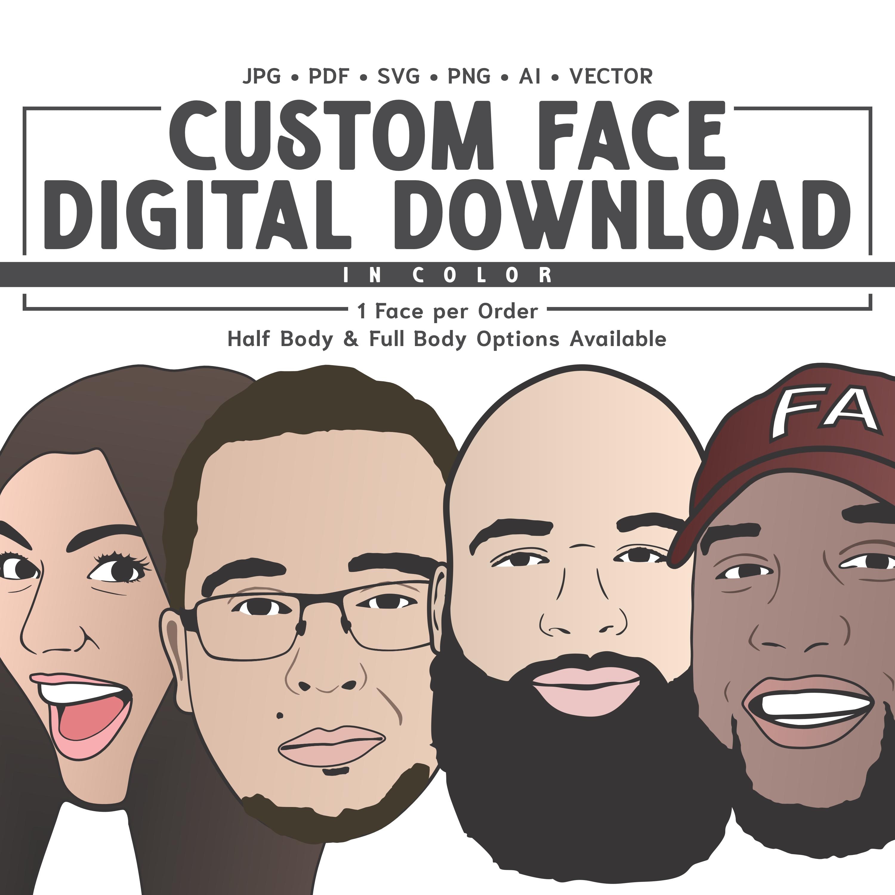 Custom Illustrated Portrait Digital Download Personalized Art of Your ...