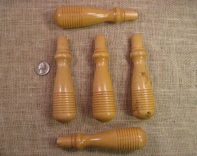 5 NOS Turned Wooden Tool Handles Ribbed Grip Handles Blonde - Etsy