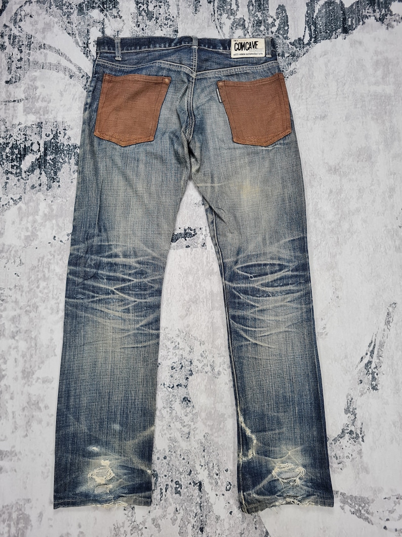 Japanese Brand CONCAVE ATTEMP Distressed Jeans Concave Ripped Jeans ...