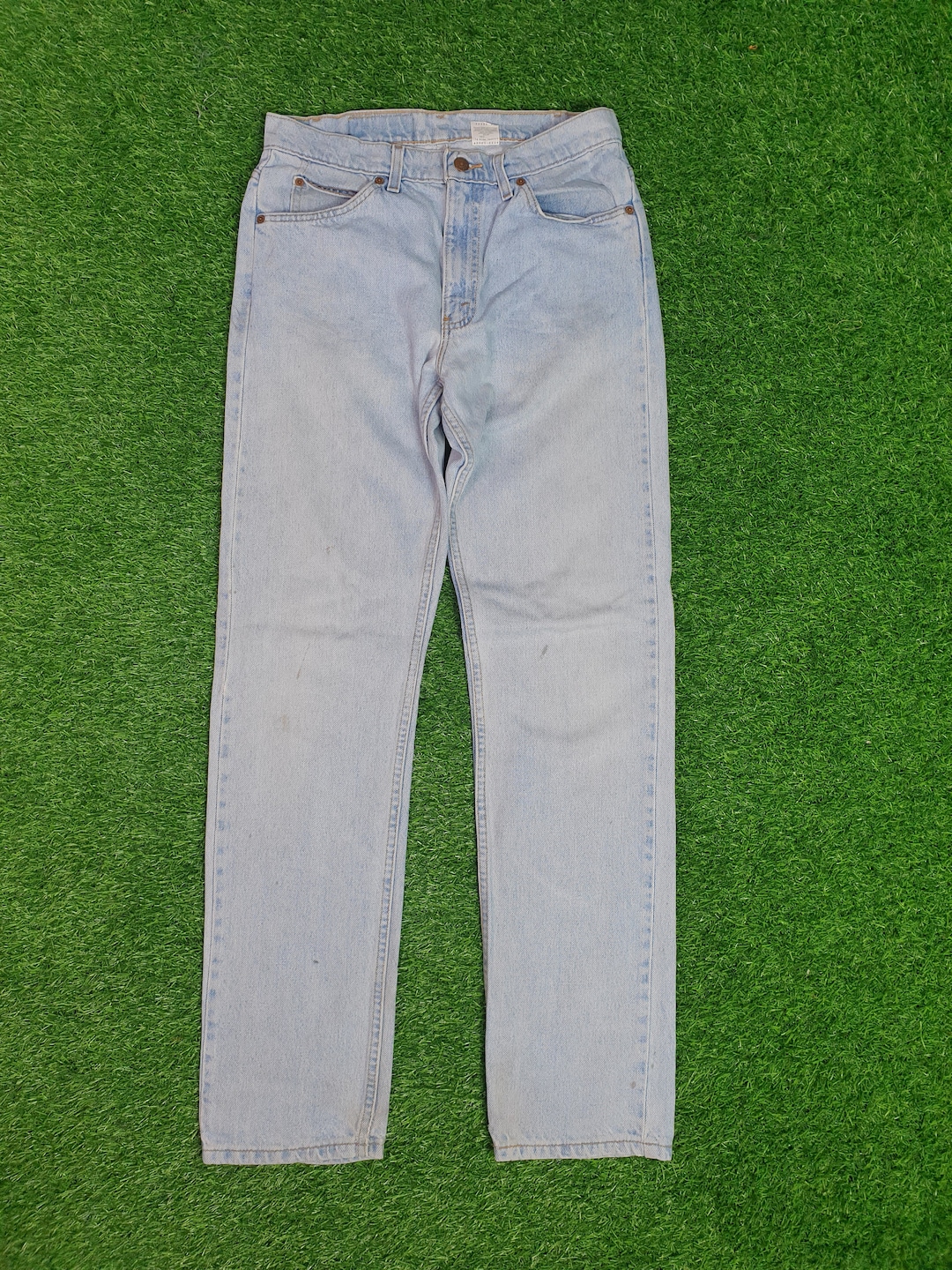 Vintage 90's LEVIS 505 Sun Faded Orange Tab Distressed Levis Light Wash Levis Ripped Regular Fit ...