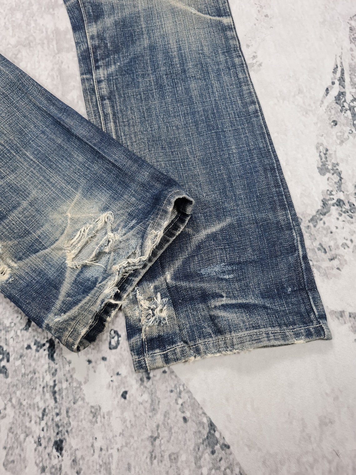 Japanese Brand CONCAVE ATTEMP Distressed Jeans Concave Ripped Jeans ...