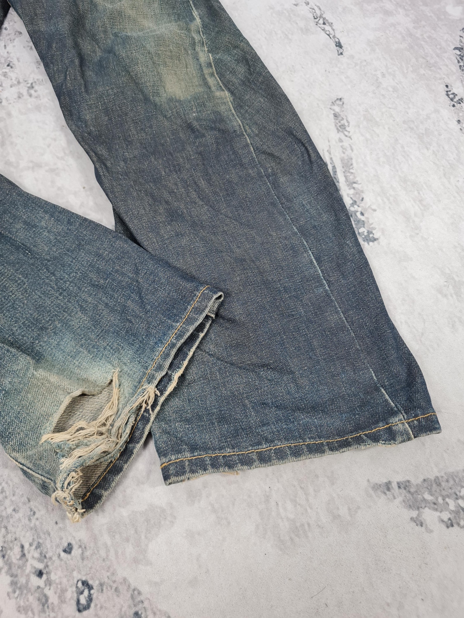 Vintage EDWIN E FUNCTION Twisted Distressed Ripped Jeans Edwin Function ...