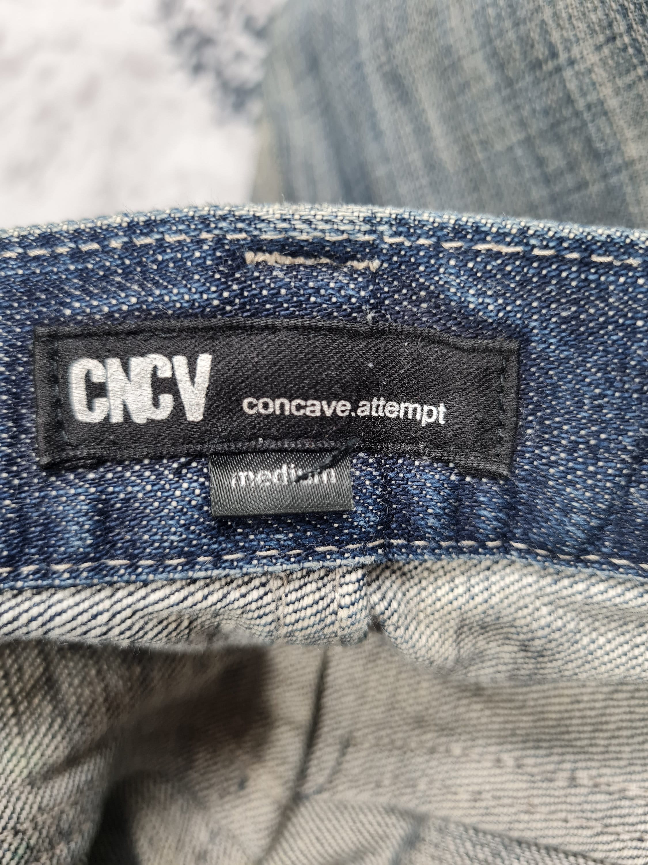 Japanese Brand CONCAVE ATTEMP Distressed Jeans Concave Ripped Jeans ...