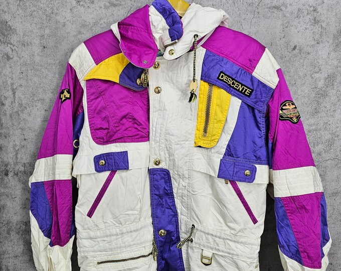 Vintage DESCENTE Multicolor Ski Jacket Descente Color Block Jacket Ski ...