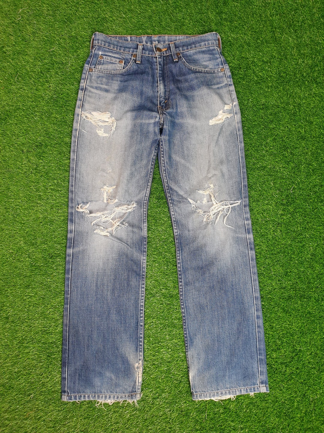 Vintage LEVIS 508 Dark Blue Distressed Ripped Levis 508 Distressed ...