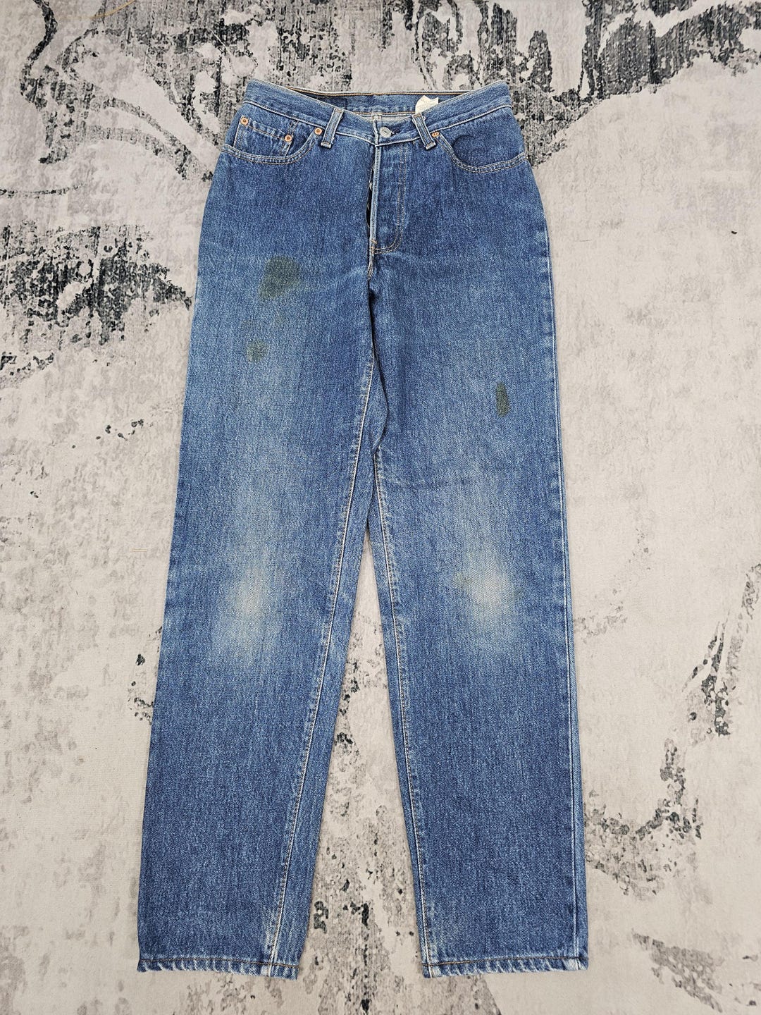 Vintage LEVIS 17501 Faded Jeans Levis 501 Carrot Cut Moms Stain Blue ...