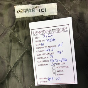 Japanese Brand PAR ICI Military Style Jacket Olive Green - Etsy