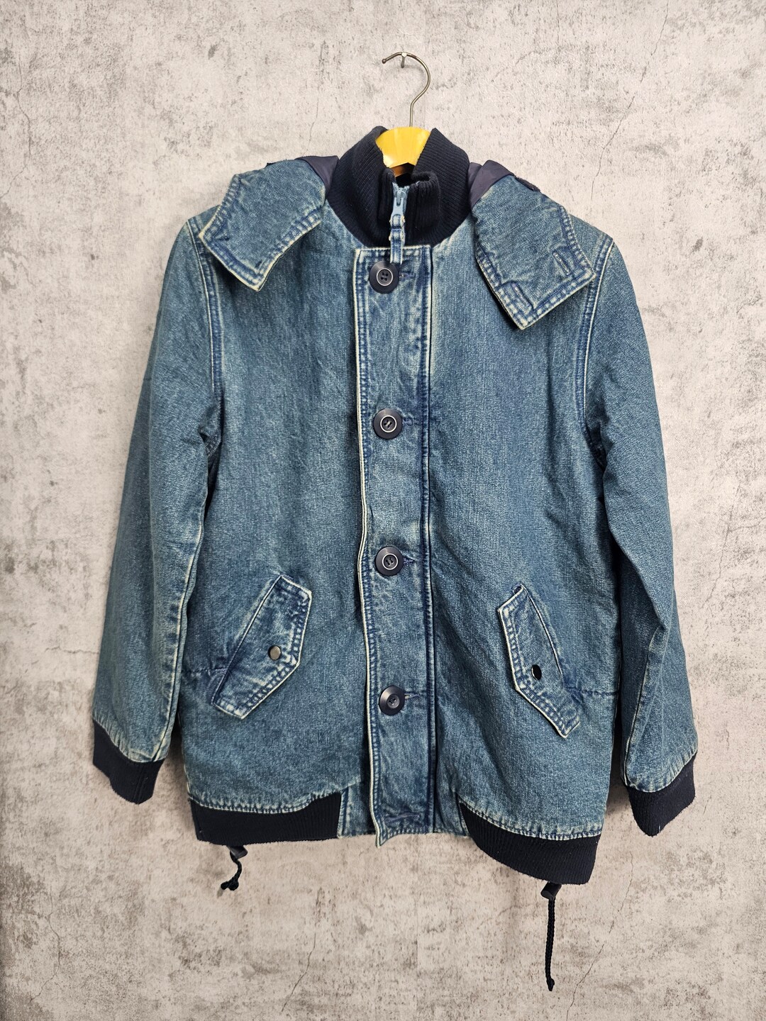 Japanese Brand RM Denim Heavy Jacket Denim Bomber Jacket Blue ...