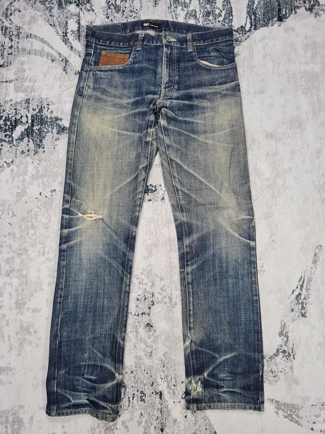 Japanese Brand CONCAVE ATTEMP Distressed Jeans Concave Ripped Jeans ...