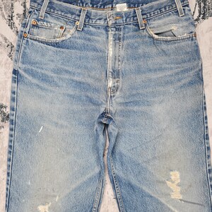 Vintage LEVI'S 550 Sun Faded Distressed Straight Cut Levis Light Wash ...