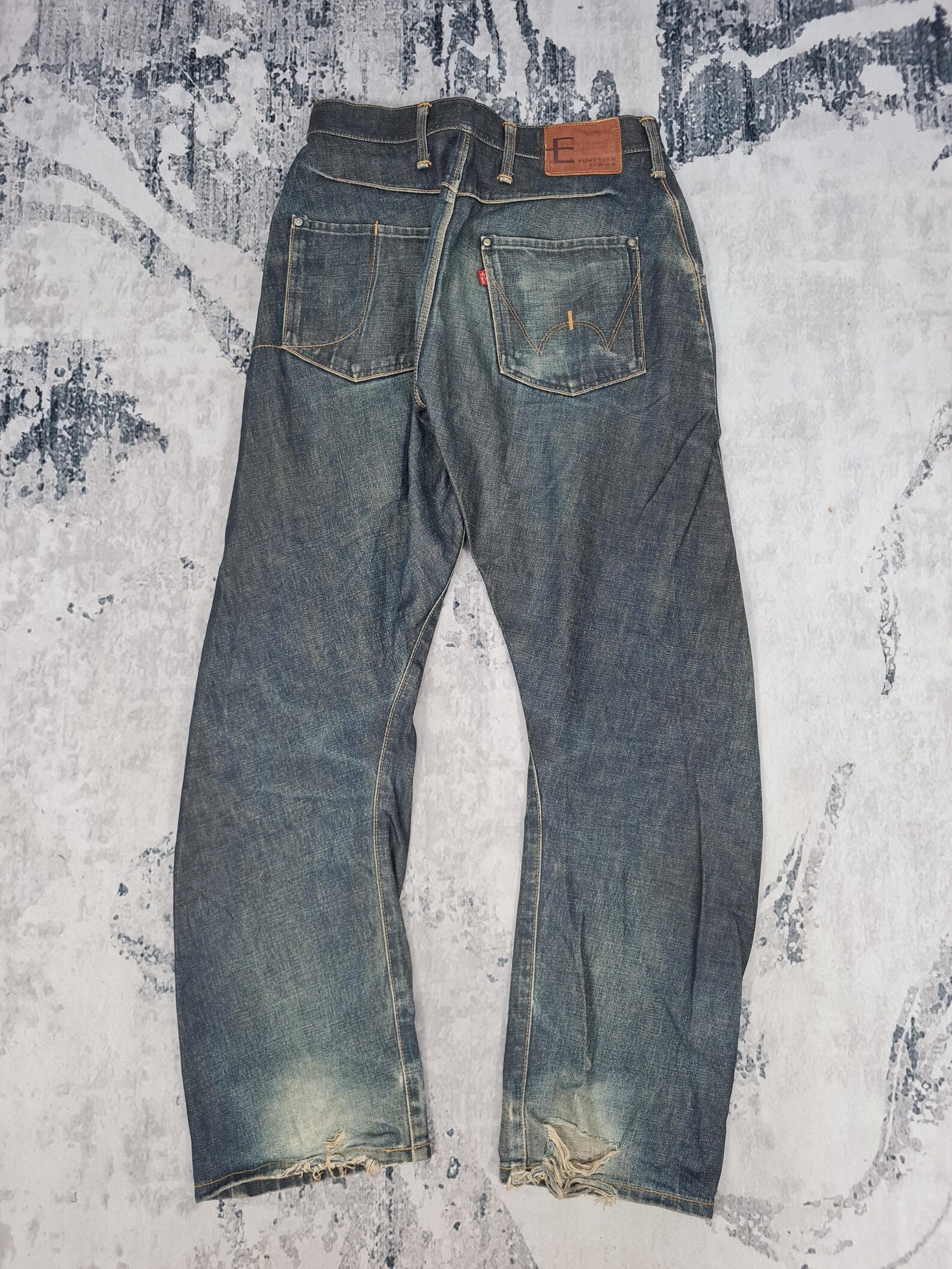 Vintage EDWIN E FUNCTION Twisted Distressed Ripped Jeans Edwin Function ...