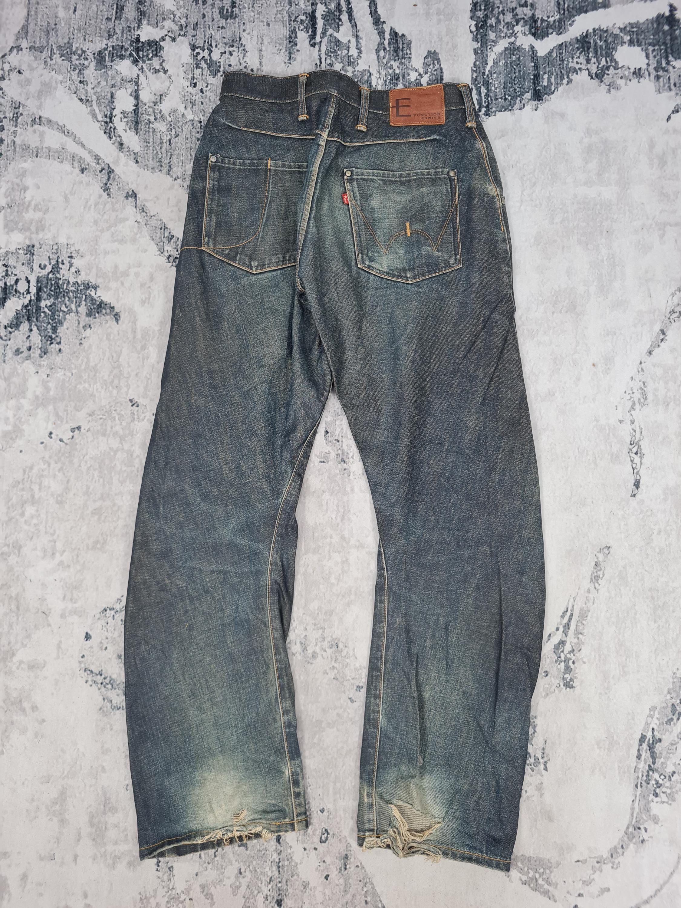 Vintage EDWIN E FUNCTION Twisted Distressed Ripped Jeans Edwin Function ...