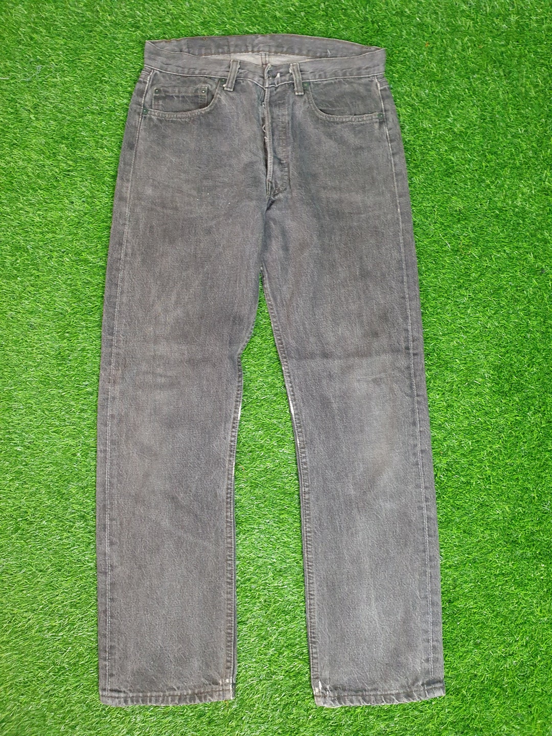 Vintage 80's LEVIS 501 Faded Super Black Dark Wash Levis Ripped ...