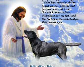 Chocolate Labrador Retriever Dog Memorial W/jesus Personalized | Etsy