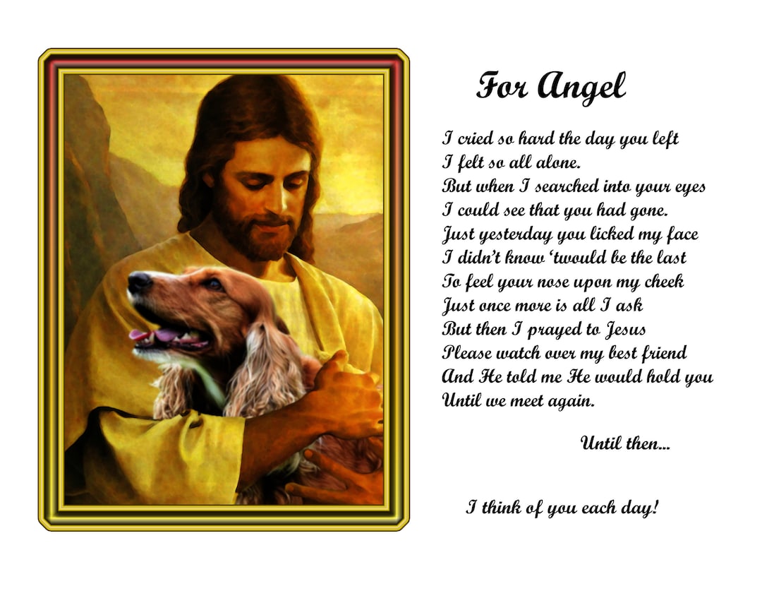 Cocker Spaniel Dog Memorial W/jesus/poem Personalized - Etsy