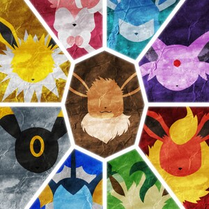 Eeveelution Inspired Collage Print - Etsy