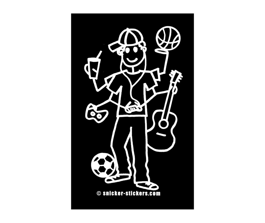 Funny Family Car Stickers Teen Boy MULTI-TASKER Stick Figure Decal - Etsy
