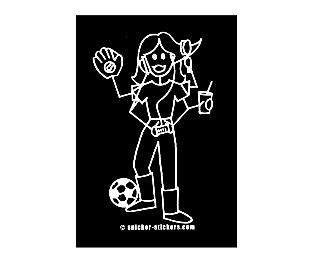 Funny Family Car Sticker Teen Girl MULTI-TASKER Stick Figure Decal - Etsy
