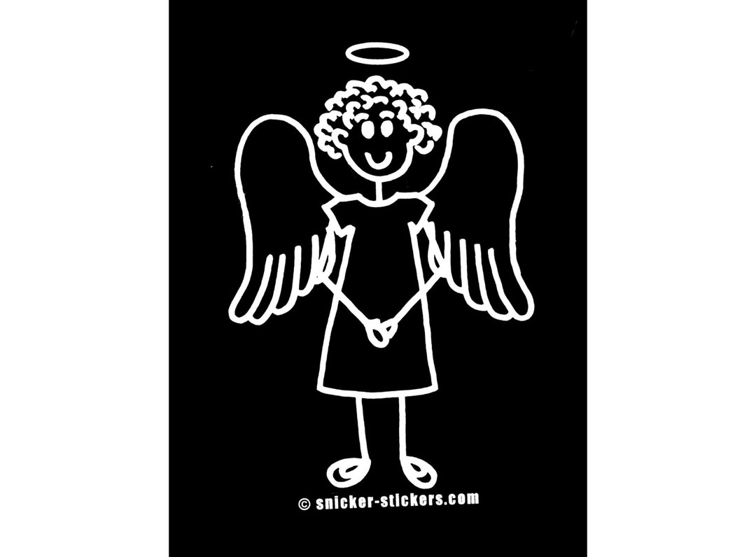 Funny Family Car Stickers TODDLER GIRL ANGEL Stick Figure Decal - Etsy