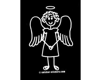 Funny Family Car Sticker TEEN BOY ANGEL Stick Figure Decal | Etsy