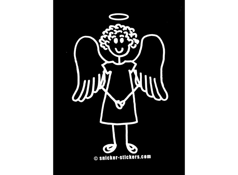 Funny Family Car Stickers TODDLER GIRL ANGEL Stick Figure Decal - Etsy