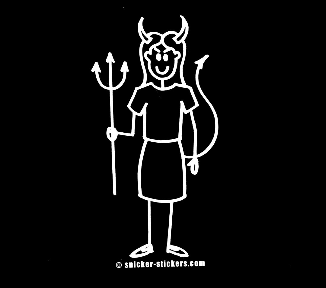 Funny Family Car Stickers TEEN GIRL DEVIL Stick Figure Decal - Etsy