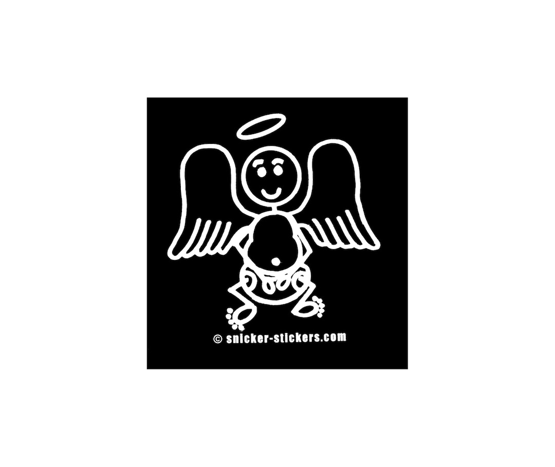 Funny Family Car Sticker ANGEL BABY Stick Figure Decal - Etsy