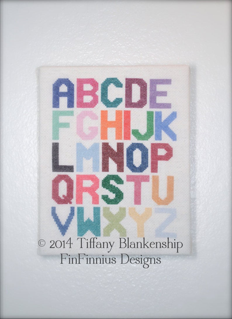 Alphabet Block Letters LARGE Counted Cross Stitch PDF - Instant ...