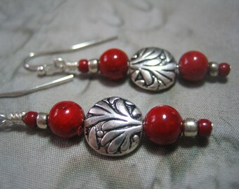 Red Dangle Earrings - Etsy