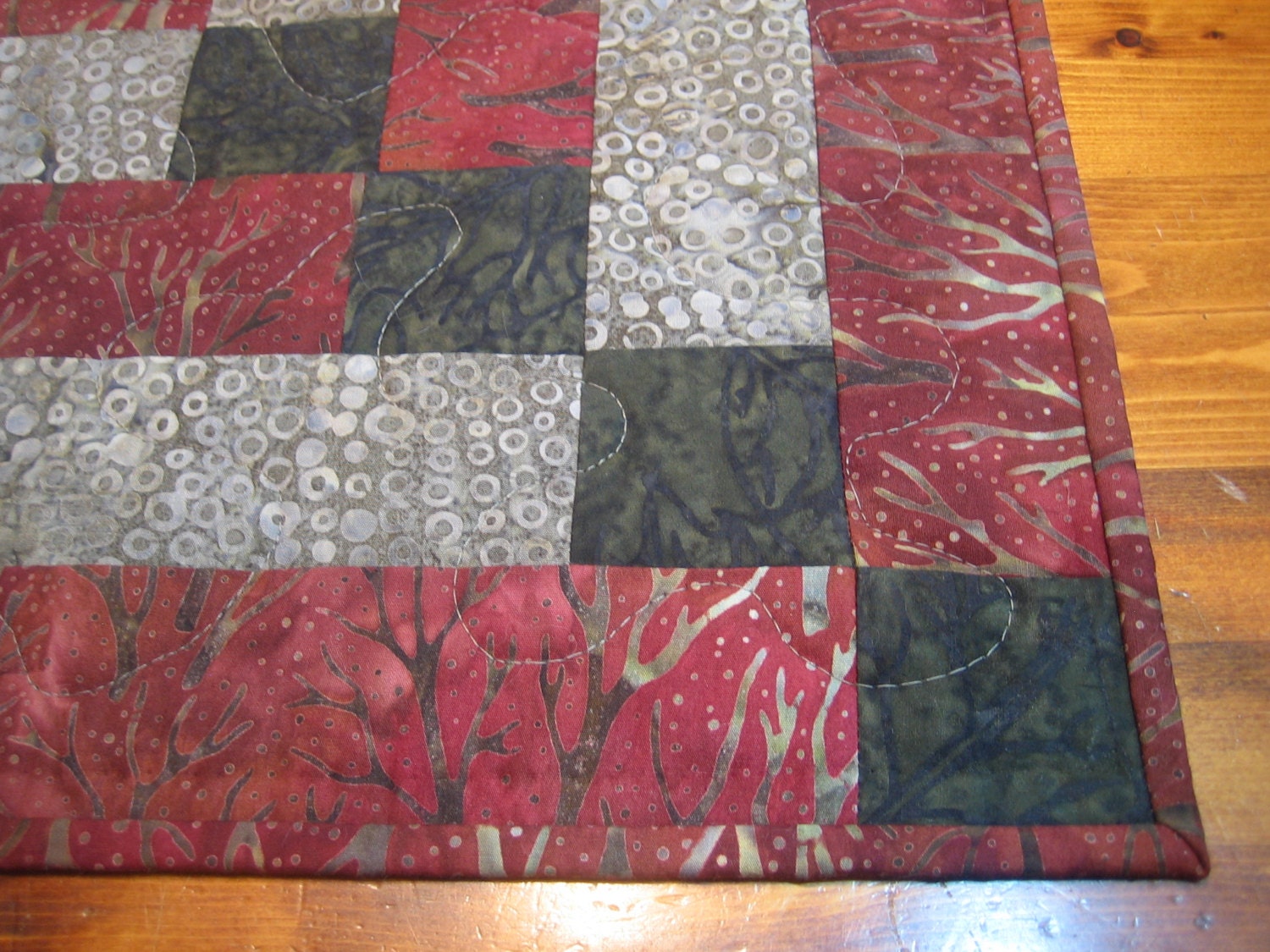 Quilted Batik Table Topper - Etsy