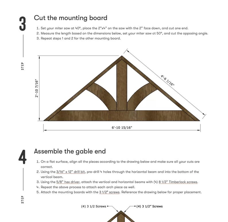DIY Gable End Plans for 10/12 Roof Pitch (PDF Download) - Etsy