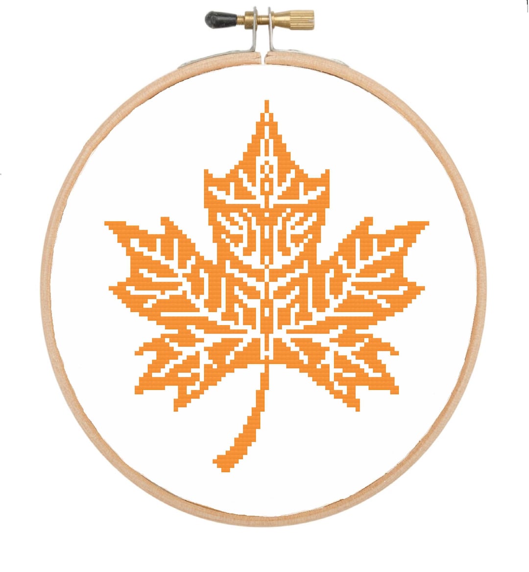 Maple Leaf Cross Stitch Pattern / PDF Chart Instant Download / Maple ...