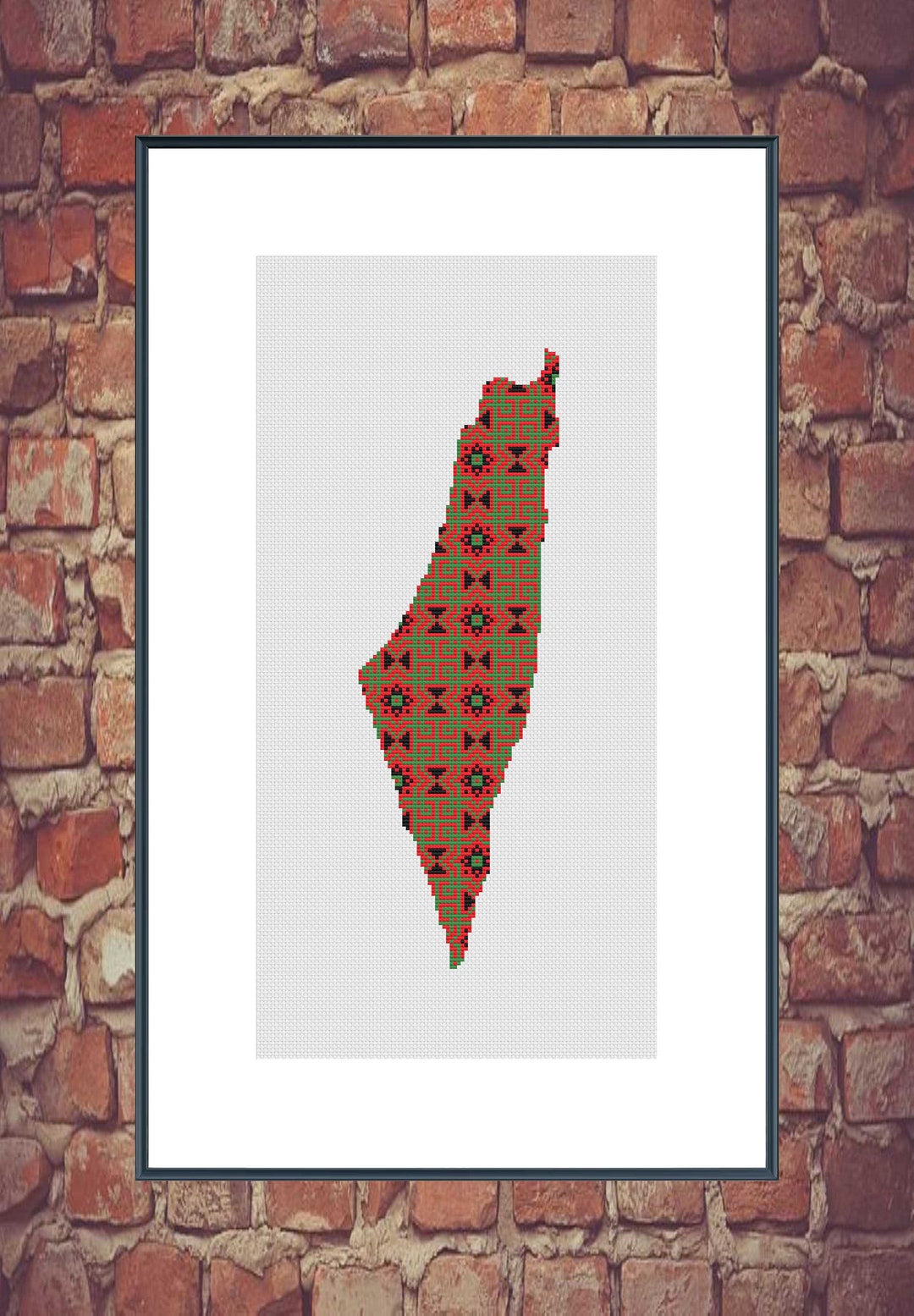 PDF of Map Palestine Cross Stitch Pattern / Modern Cross Stitch Pattern ...