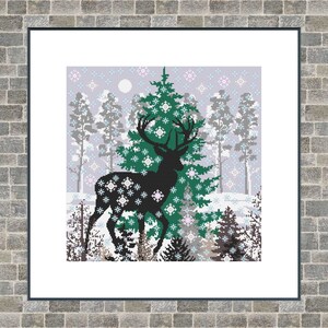 Winter Scene Cross Stitch Pattern / Cross Stitch / PDF Chart Instant ...