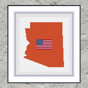 PDF Map of Arizona / Cross Stitch Pattern / Modern Cross Stitch Pattern ...