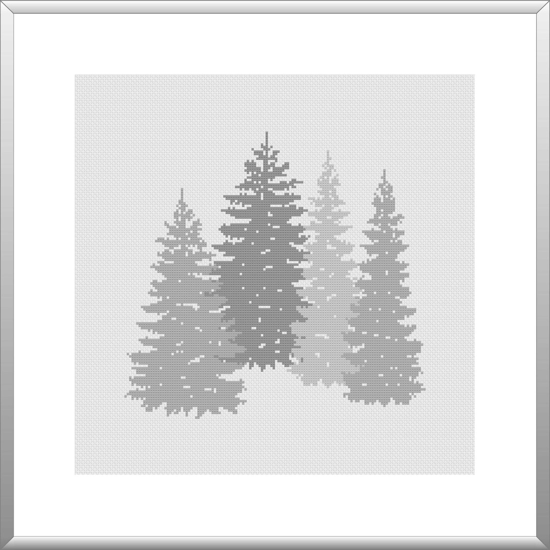 Pine Trees Cross Stitch Pattern / PDF Chart Instant Download / Simple ...