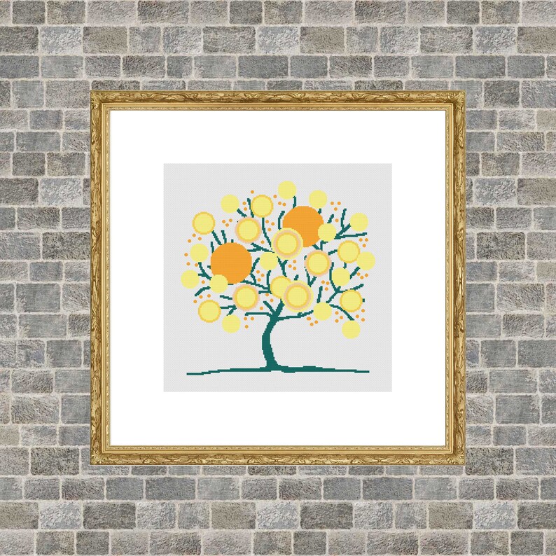 Bubble Tree Modern Cross Stitch Pattern / PDF Chart Instant Download ...