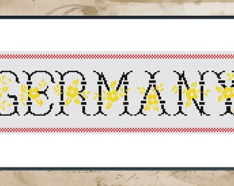 Germany Modern Cross Stitch Pattern, Nature Easy Counted Cross Stitch ...