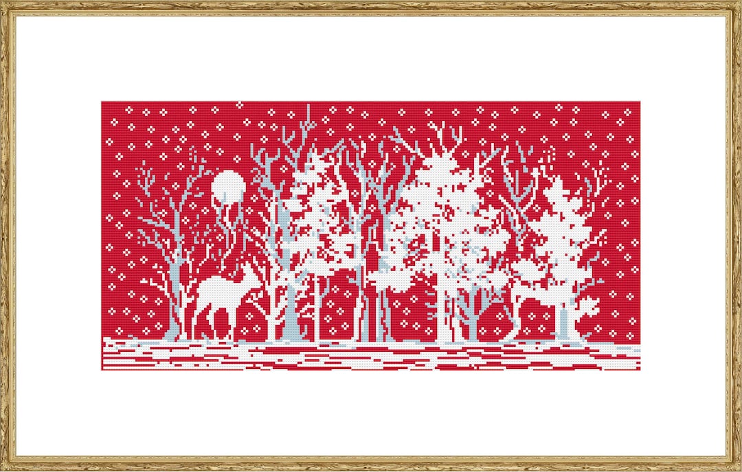 Holiday Scene Cross Stitch Chart / Cross Stitch / PDF Chart Instant ...
