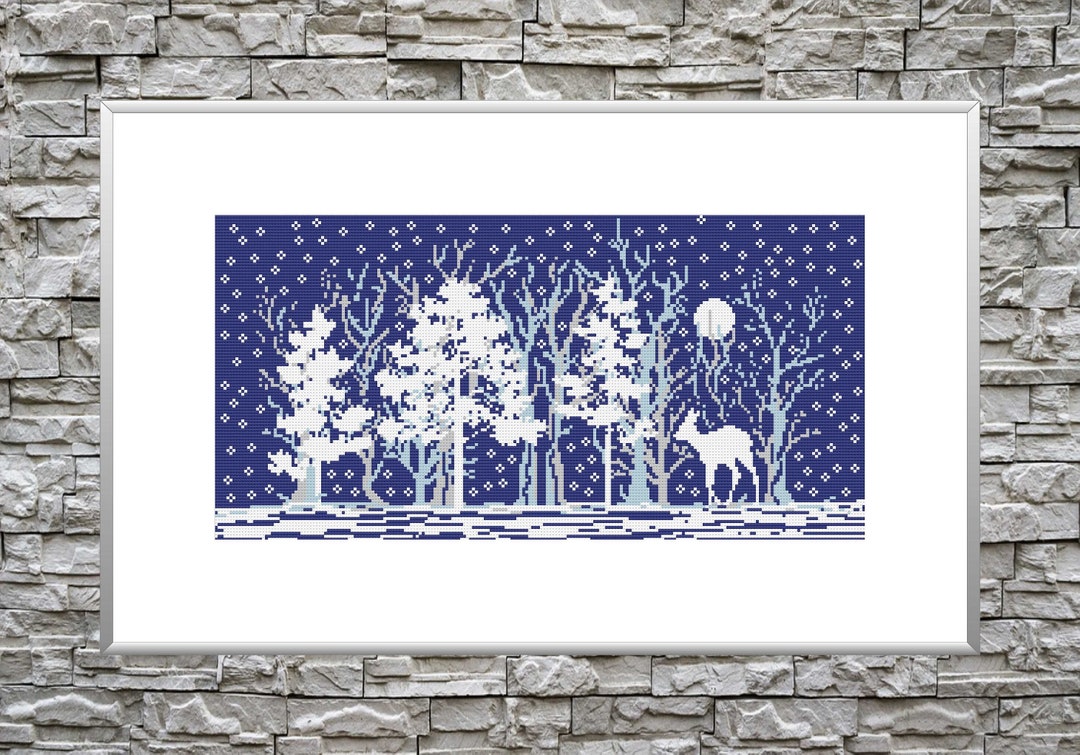 Winter Scene Cross Stitch Pattern / Cross Stitch / PDF Chart Instant ...