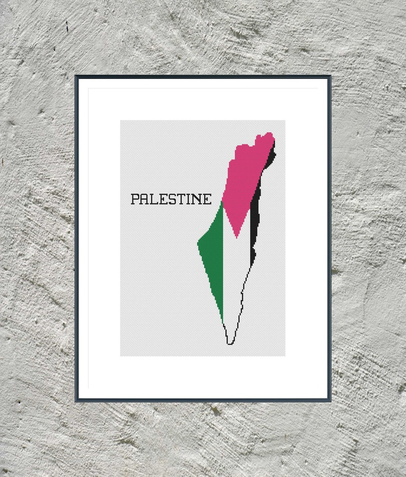 PDF of Map of Palestine Cross Stitch Pattern / Modern Cross Stitch ...