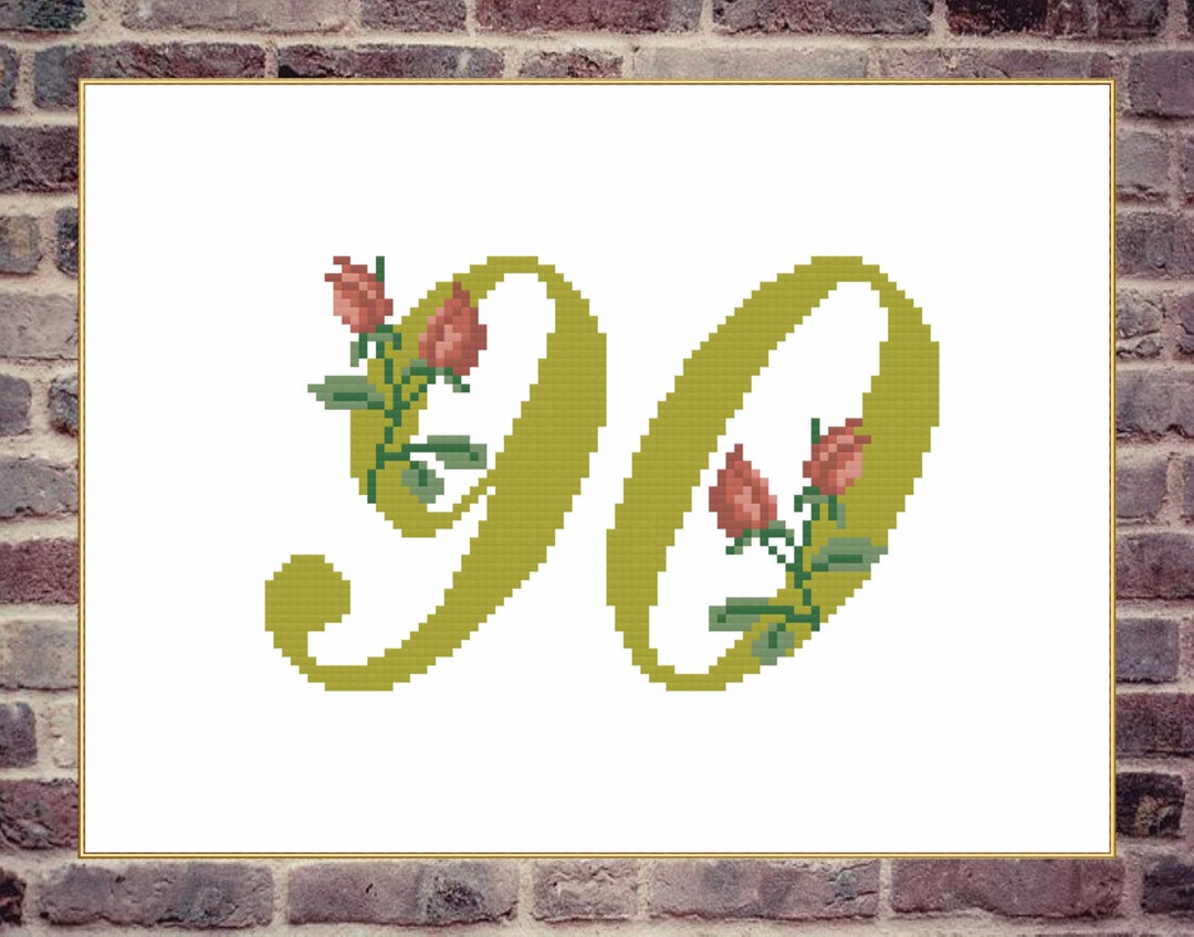 PDF Chart Instant Download / GIFT / DIY Wall Art / 90th Birthday Cross ...