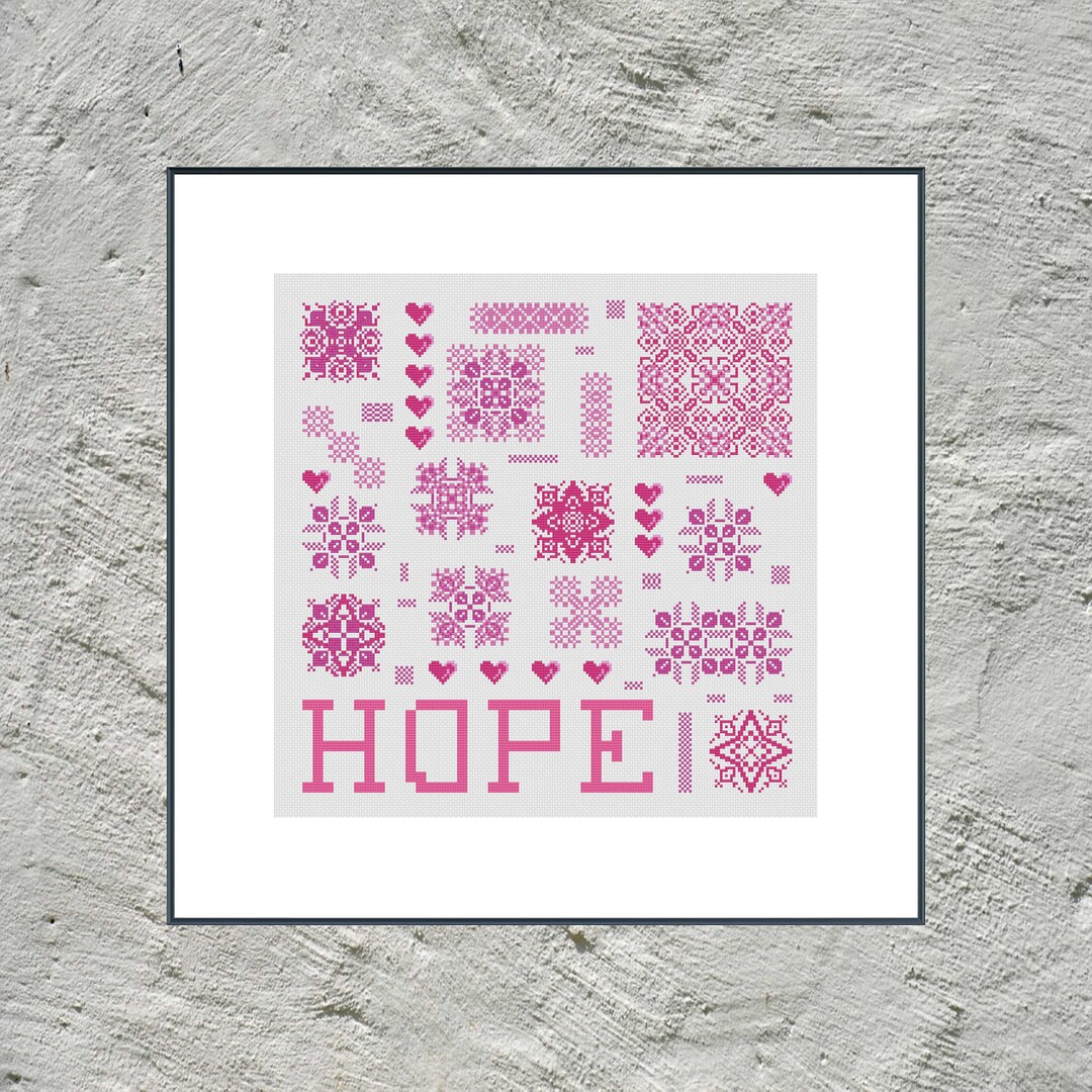 Modern Cross Stitch Pattern / PDF Chart Instant Download / HOPE Cross ...