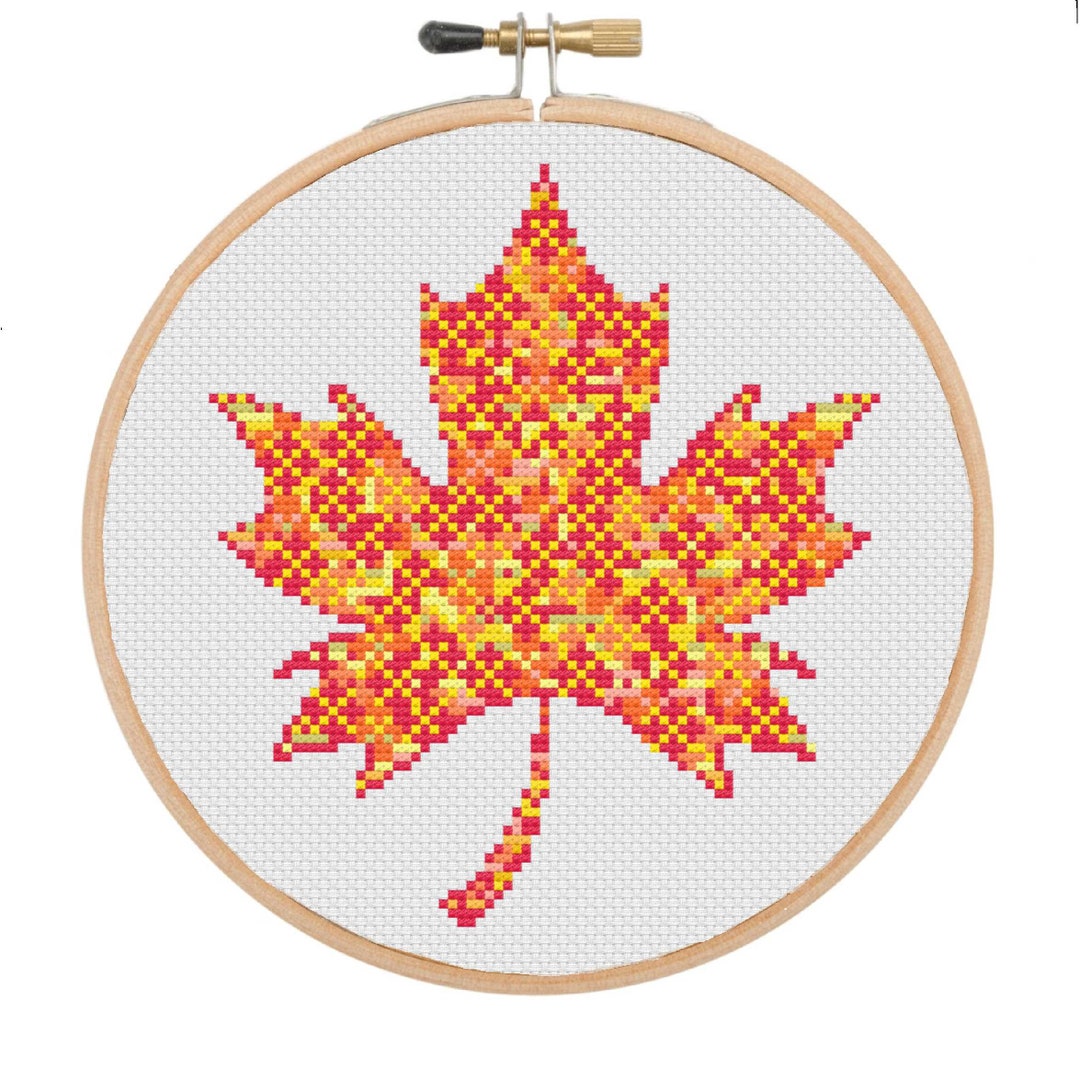 Maple Leaf Cross Stitch Pattern / PDF Chart Instant Download / Maple ...