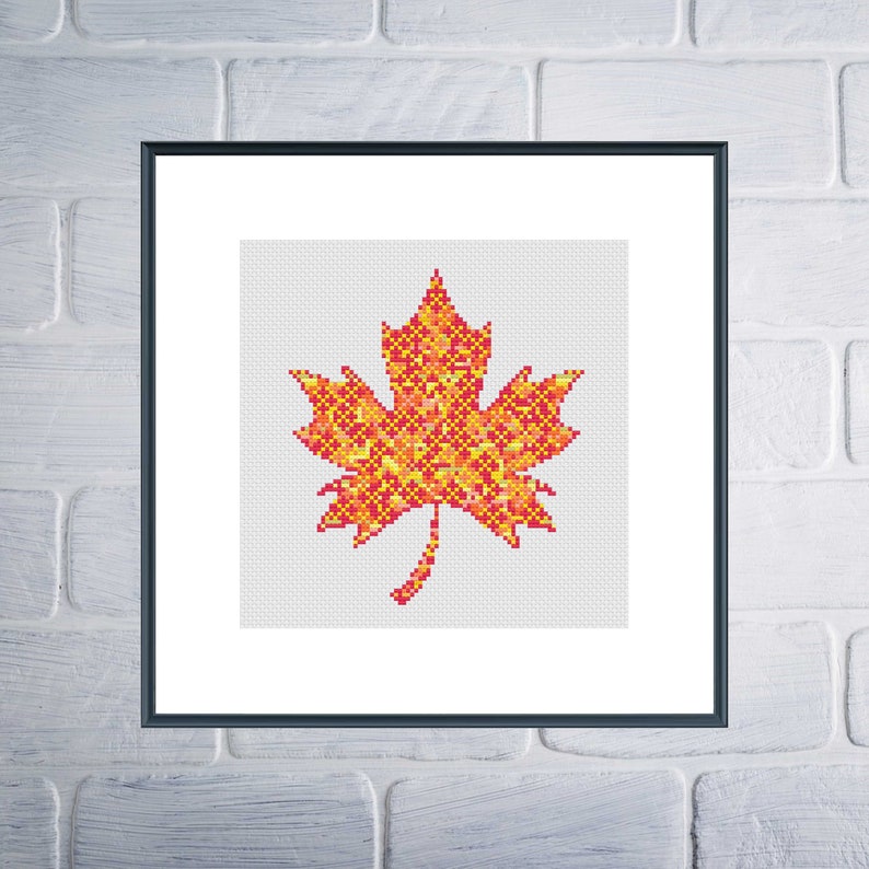 Maple Leaf Cross Stitch Pattern / PDF Chart Instant Download / Maple ...