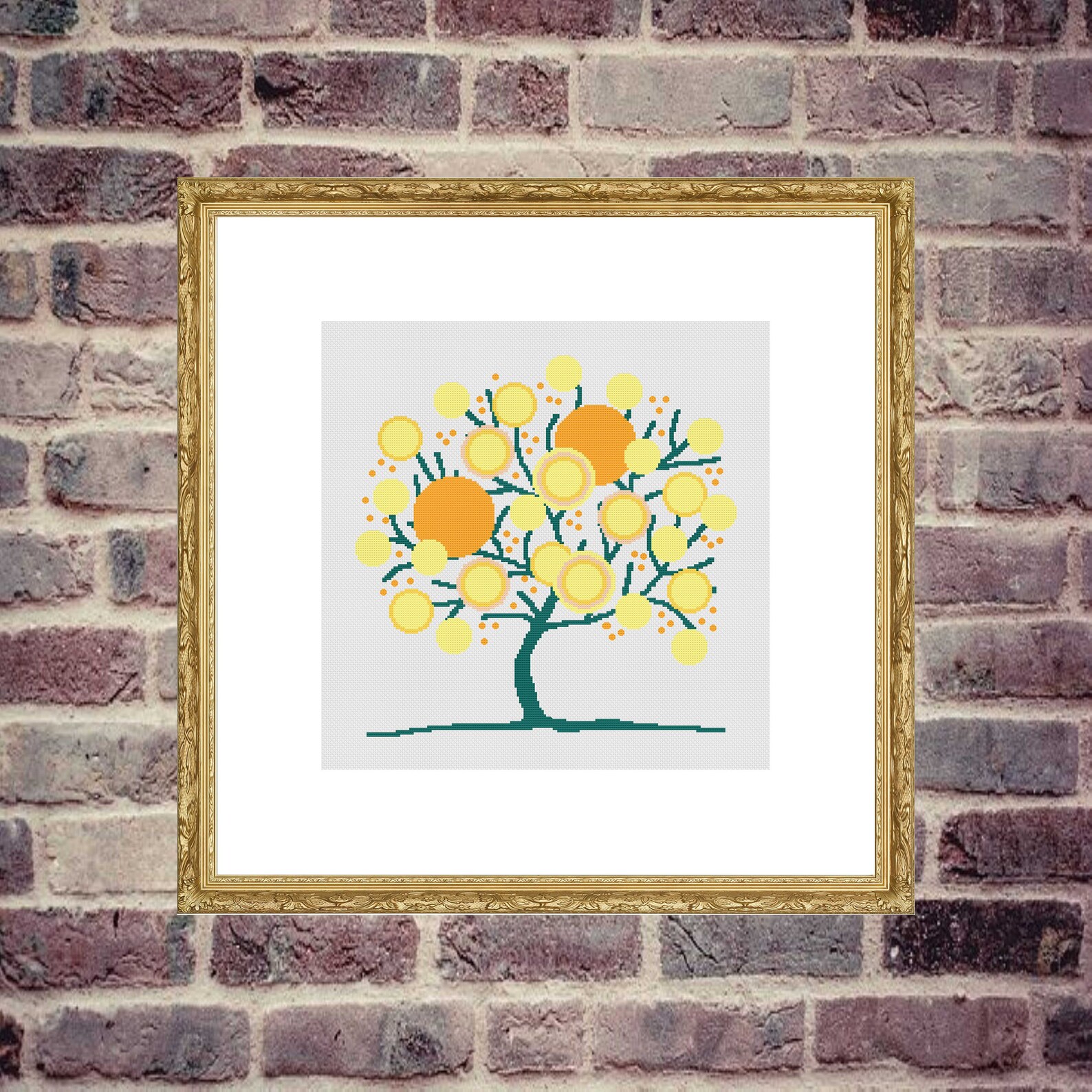 Bubble Tree Modern Cross Stitch Pattern / PDF Chart Instant Download ...