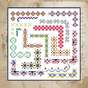 Borders and Corners Cross Stitch Pattern / PDF Chart Instant - Etsy