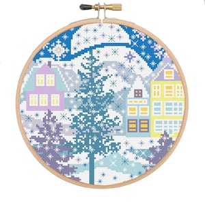 Winter Scene Cross Stitch Pattern / Cross Stitch / PDF Chart Instant ...
