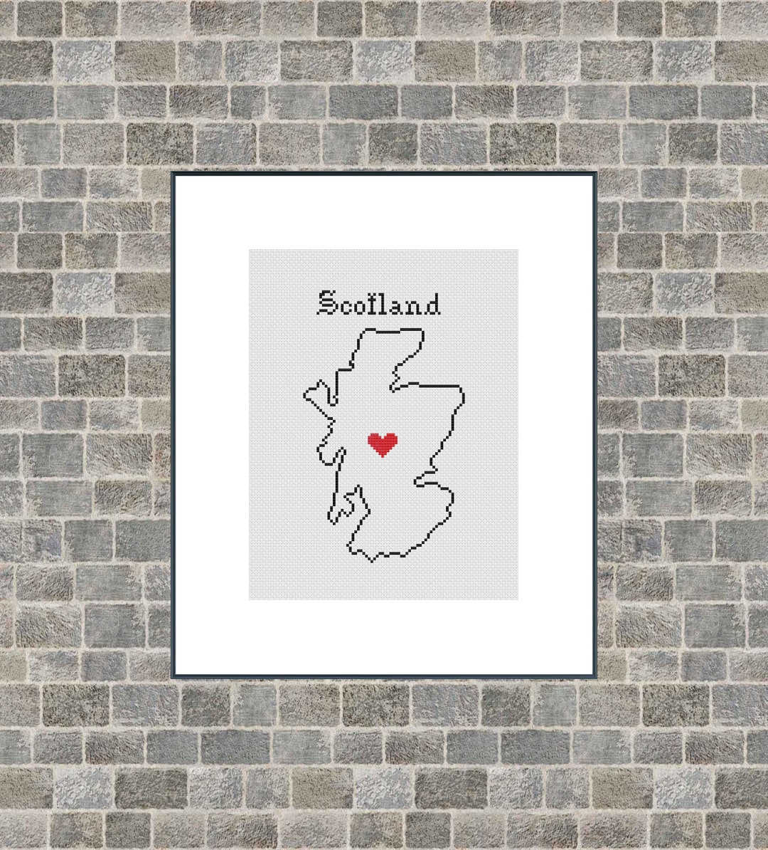 Scotland Map Outline Cross Stitch Pattern / Minimalism / Modern Cross ...